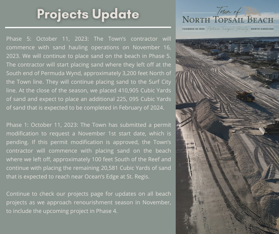 Projects Update | North Topsail Beach North Carolina